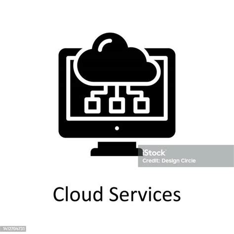 클라우드 서비스 벡터 솔리드 아이콘 디자인 그림 흰색 배경 Eps 10 파일에 기타 기호 개념에 대한 스톡 벡터 아트 및 기타