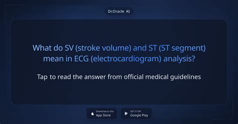 What Do Sv Stroke Volume And St St Segment Mean In Ecg Electrocardiogram Analysis