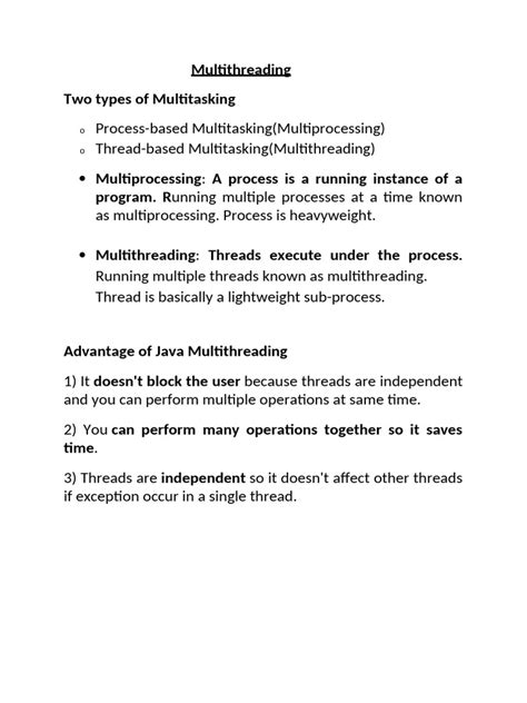 Multithreading Notes Pdf Thread Computing Computer Architecture