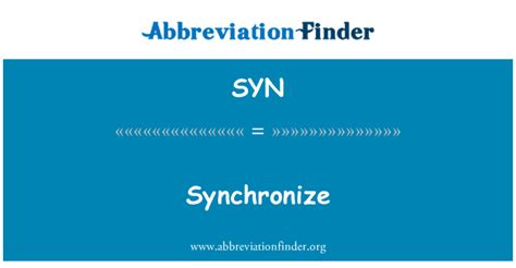 Syn Definice Synchronizovat Synchronize