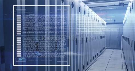 Computer Generated Data Being Processed And Flowing Through A Digital Network Stock Illustration