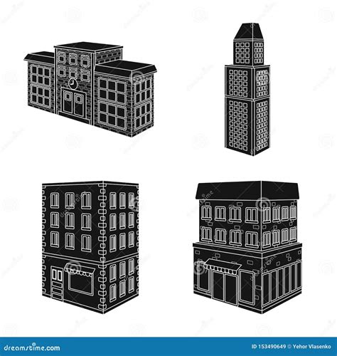 Vector Design Of Architecture And Estate Icon Set Of Architecture And Build Stock Symbol For