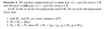 solved exercise 2 we say that a polynomial g x is even if