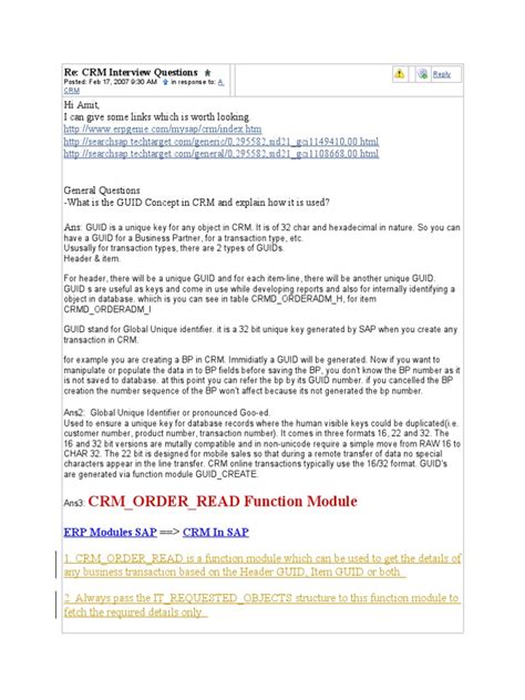 Sap Crm Interview Questions And Answers