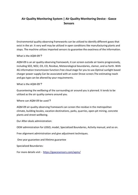 Ppt Air Quality Monitoring System Air Quality Monitoring Device Gaxce Sensors Powerpoint