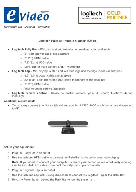 Logitech Rally Bar Huddle Stress Free Installation And Set Up Guide
