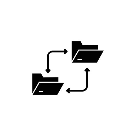 Synchronization Icon Set Share Backup Data Symbol In A Black Filled