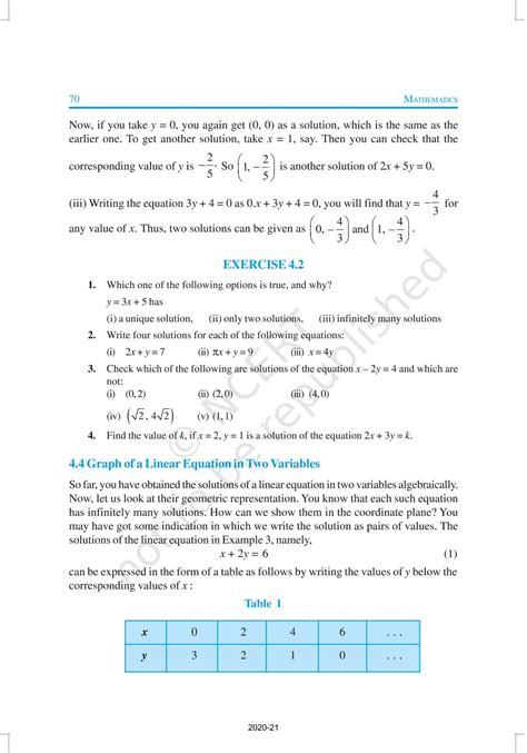 Linear Equations In Two Variables NCERT Book Of Class 9 Mathematics