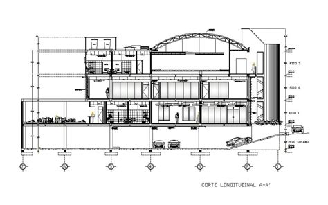 Longitudinal Sectional Details Of Chamber Of Commerce Of Florence Dwg File