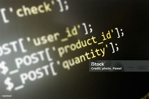 Structured Sql Code On Monitor Sql Code On A Dark Background