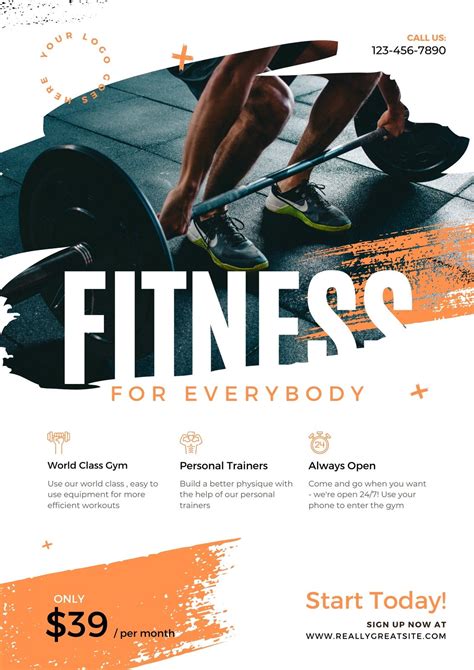Simple Fitness Class Posters