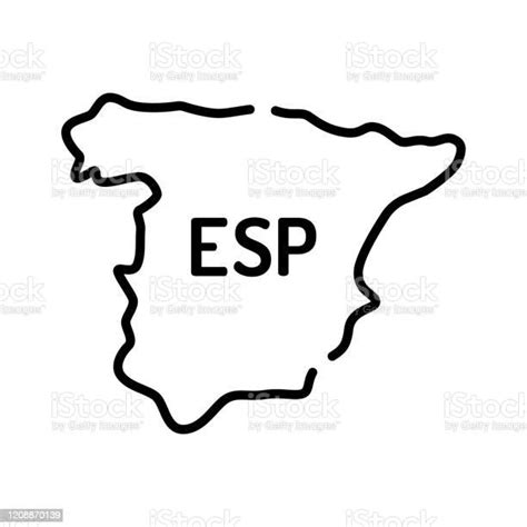 스페인지도 검은 선 아이콘입니다 국가의 국경입니다 웹 페이지 모바일 앱 프로모션에 대한 픽토그램 Ui Ux Gui 디자인 요소입니다 편집 가능한 스트로크입니다 0명에 대한