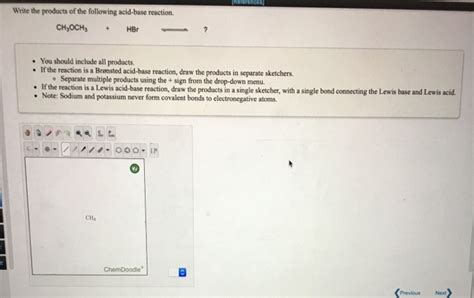 Solved Write The Products Of The Following Acid Base