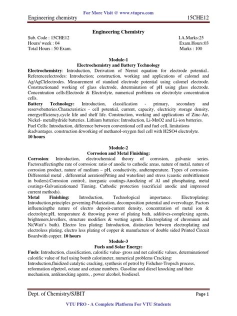 Vtu Engineering Chemistry 15che12 Notes Pdf Lithium Ion Battery Battery Electricity
