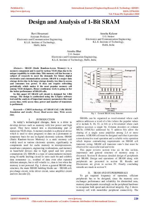 Pdf Design And Analysis Of 1 Bit Sram