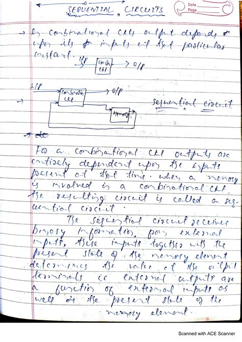 Solution Sequential Circuits Digital Electronics Handwritten Notes