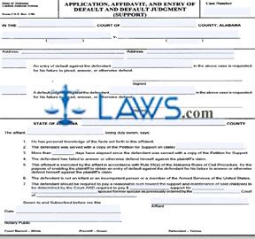 FREE Application Affidavit And Entry Of Default And Default Judgement