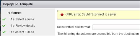deploy ova template error through vsphere webclient vmware vsphere