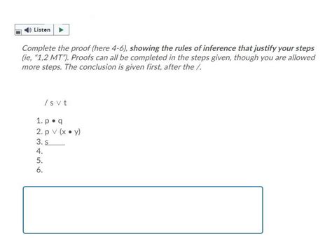 listen complete the proof here 4 6 showing the