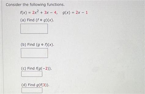 Solved Consider the following functions. | Chegg.com