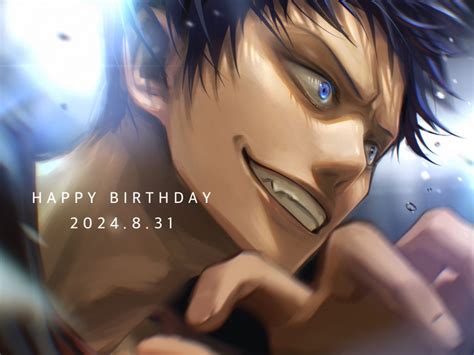 Safebooru 1boy Aomine Daiki Arm Up Black Shirt Blue Eyes Blue Hair
