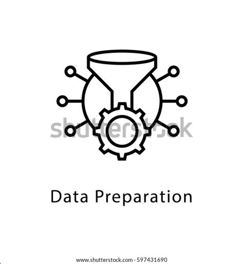Data Preparation Vector Line Icon Stock Vector Royalty Free