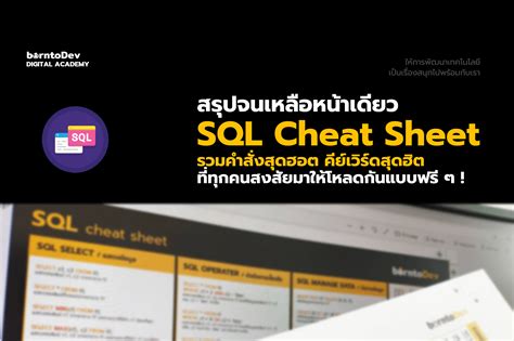 Sql Cheat Sheet สรุปครบจบคำสั่งพื้นฐาน Sql ในหน้าเดียว Borntodev