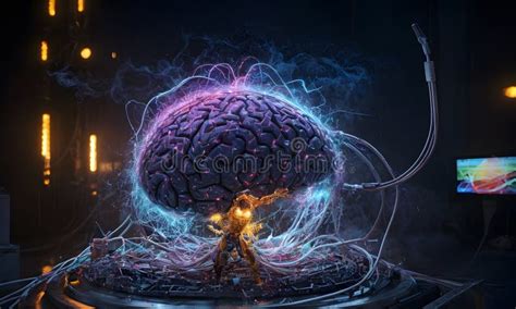 Neural Network Simulation With Electric Discharges Stock Photo Image