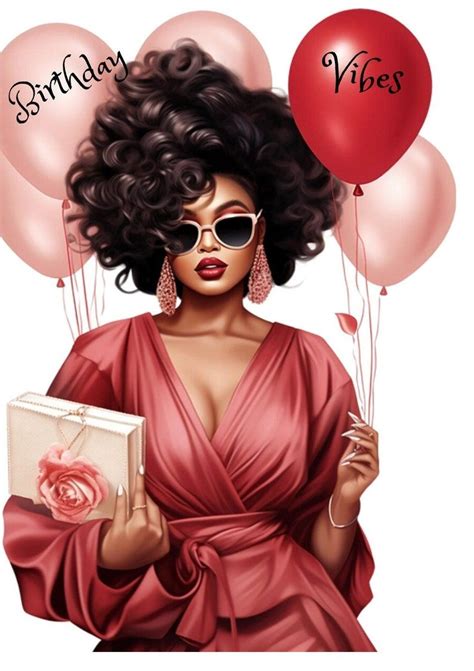 Happy Birthday African American Fashion Diva Birthday Card Greeting