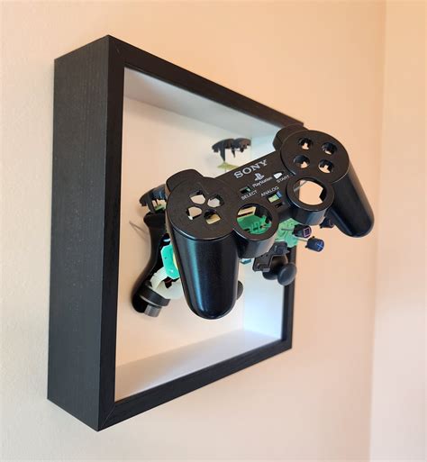 Exploded View Playstation 3 Controller With Frame Disassemble Art Controller Frame Wall Art