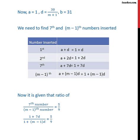 question 16 between 1 and 31 m numbers are inserted arithmetic pr