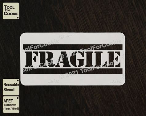 Fragile Stencil Fragile Symbol Packaging Stencil Glass Symbol Parcel Stencil Handle With