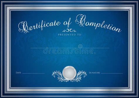 Diploma Fondo Y Frontera Azules Del Ilustraciones Stock Vectores Y Clipart 5341