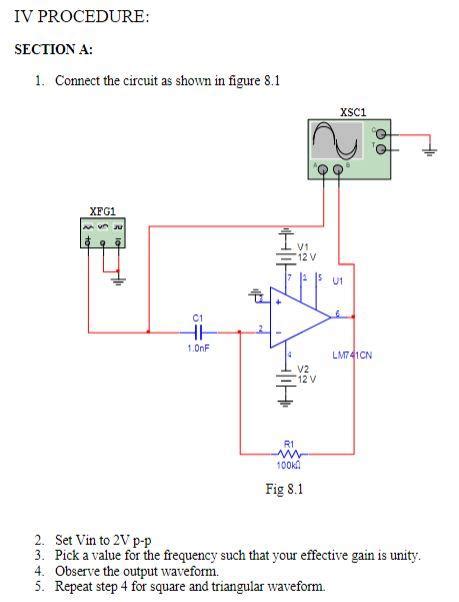 Solved IV PROCEDURE SECTION A Connect The Circuit As Chegg Com