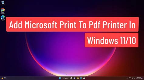 Add Microsoft Print To Pdf Printer In Windows 11 10 YouTube