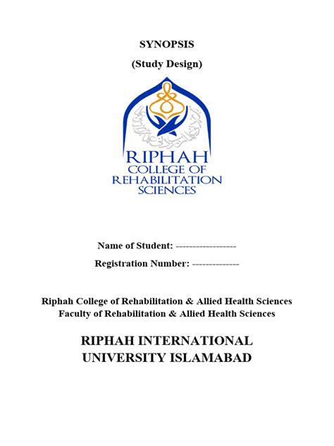 New Template For Synopsis Download Free Pdf Physical Therapy Randomized Controlled Trial