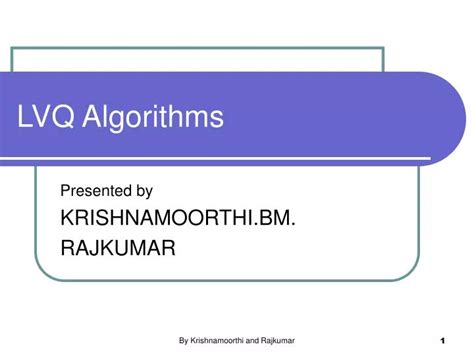 Ppt Lvq Algorithms Powerpoint Presentation Free Download Id1385074