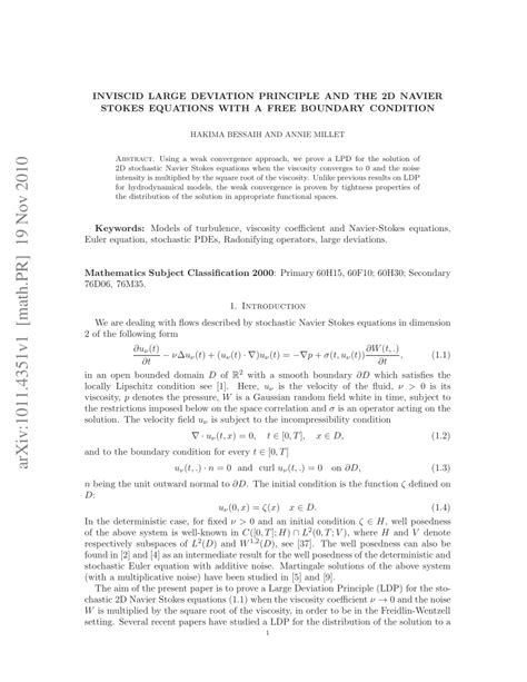 Pdf Large Deviations And The Zero Viscosity Limit For 2d Stochastic Navierstokes Equations