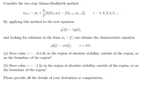 solved consider the two step adams bashforth method wi 1