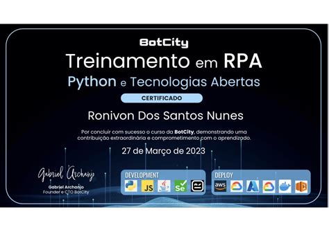 Rpa Com Python E Tecnologias Abertas This Digital Credential Was Issued