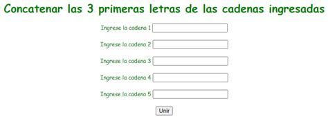 Concatenar Primeras Tres Letras De Cadenas Ingresadas En Php