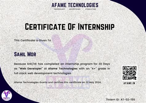 sahil mor on linkedin achievement webdevelopment internship fullstackdeveloper grateful