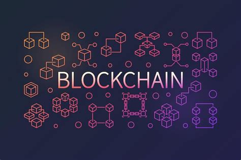 Premium Vector Blockchain Colorful Horizontal Illustration Vector Banner