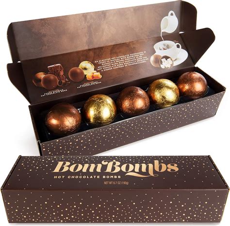 Bombombs Hot Chocolate Bombs, Includes Fudge Brownie and Caramel Candy ...