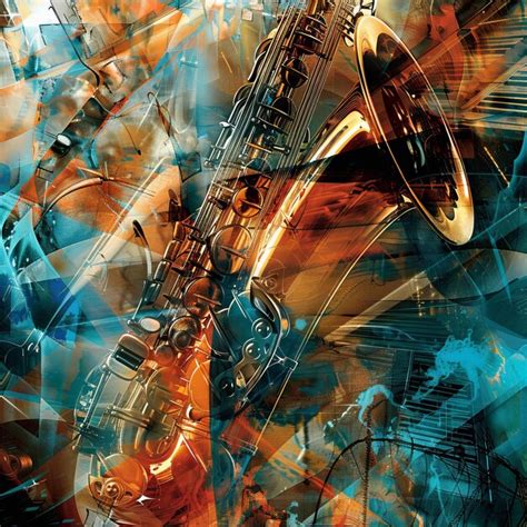 abstract jazz music background with a band and instruments including a