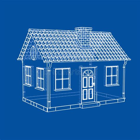 Private House Sketch Vector Rendering Of 3d Stock Vector