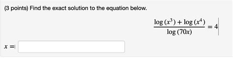 Solved Points Find The Exact Solution To The Equation Chegg Com