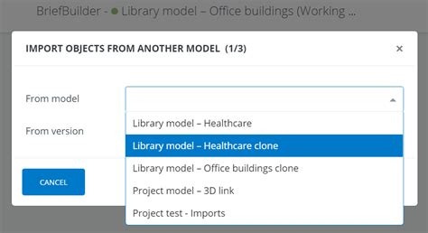Importing Objects From Other Briefbuilder Models Briefbuilder Knowledge Base