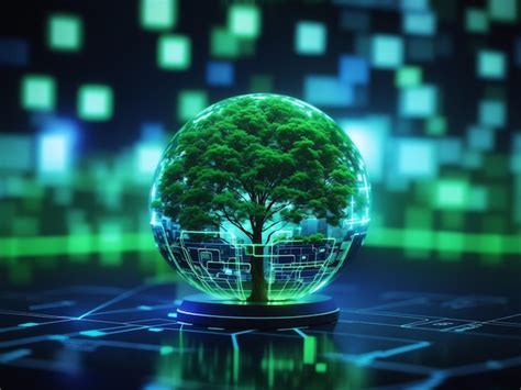 Premium Ai Image Digital Nature Circuit Tree Growing With Digital Animation