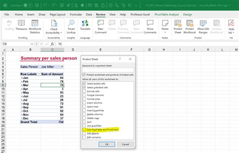 How To Prevent Users To Restore PivotTable Source Data